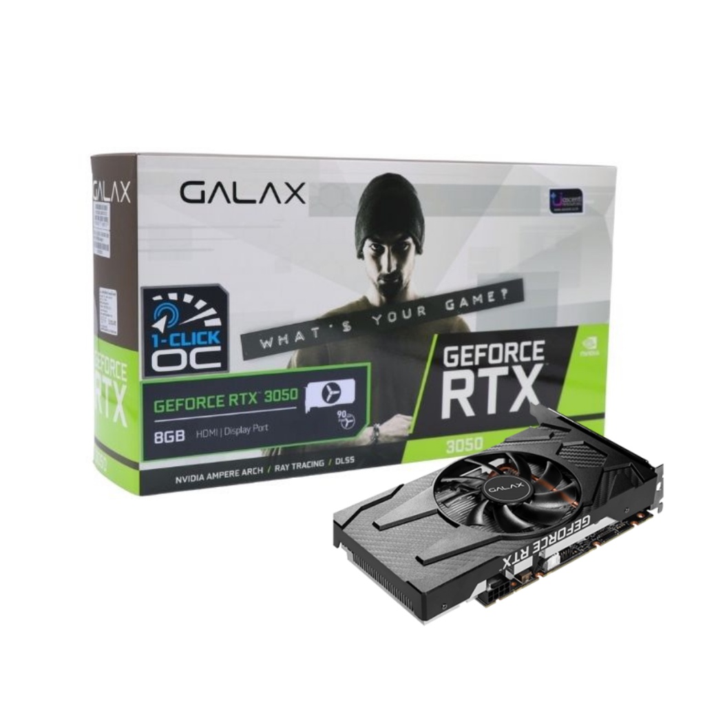 Graphic Cards: VGA GALAX GEFORCE RTX 3050 1-CLICK V2 - 8GB GDDR6